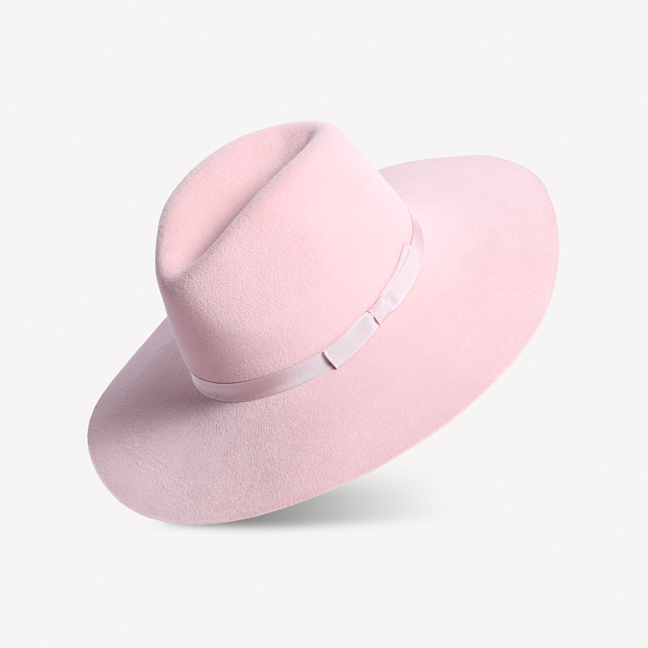 Grace - Women's Wide Brim Hat - Blush Velour Rabbit
